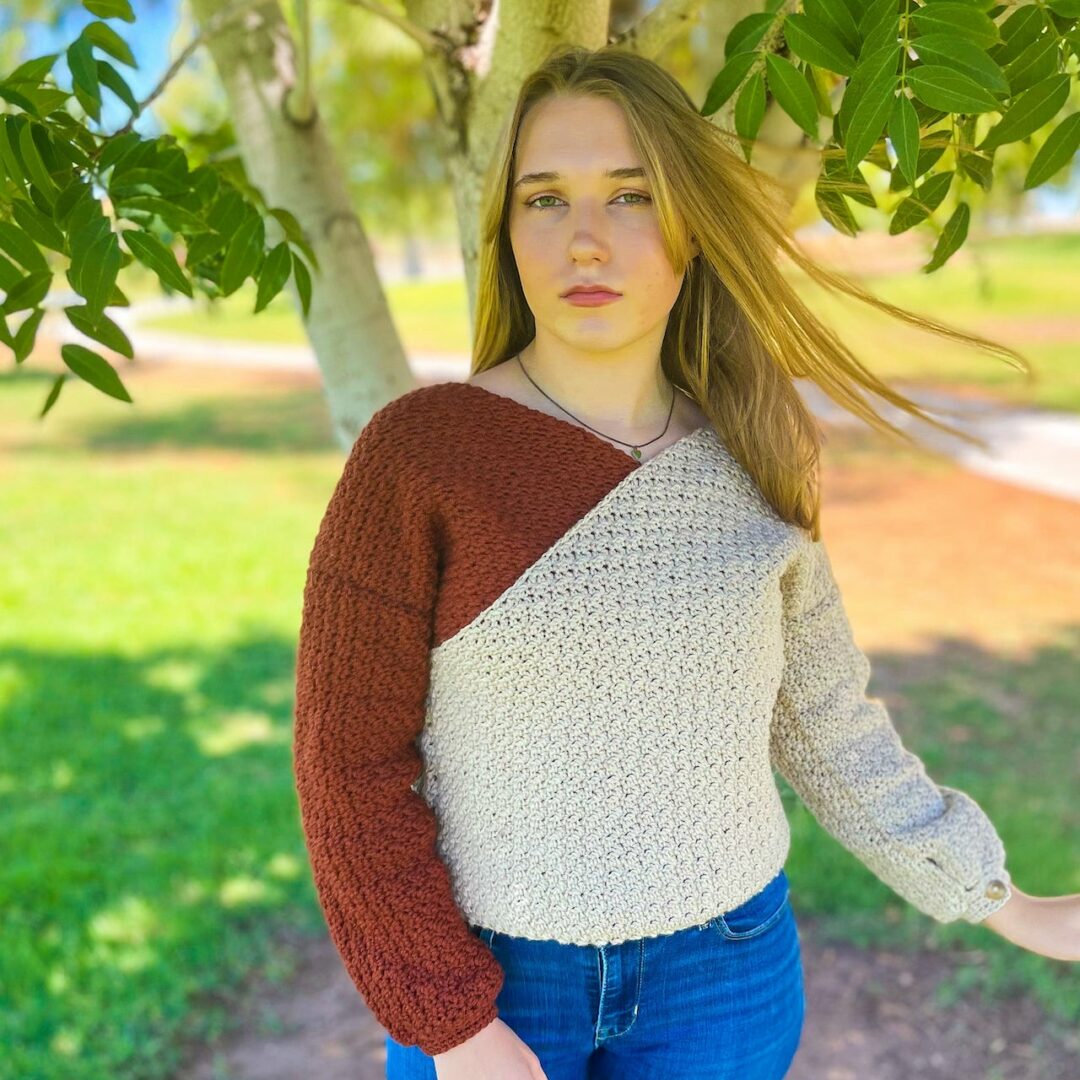 Veruca Two Toned Sweater | Crochet Pattern PDF | Itchin' for some Stitchin'