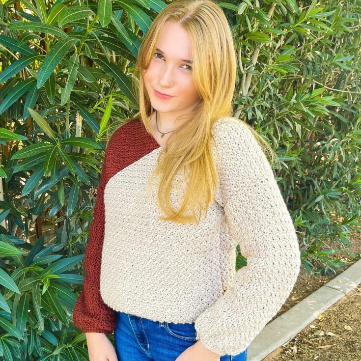 Veruca Two Toned Sweater | Crochet Pattern PDF | Itchin' for some Stitchin'