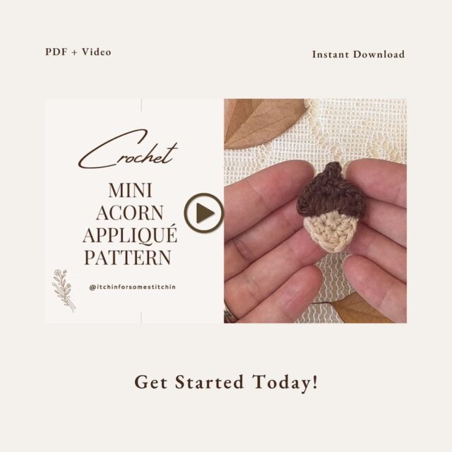 Acorn Crochet Appliqué Pattern PDF – Printable, Instant Download ...
